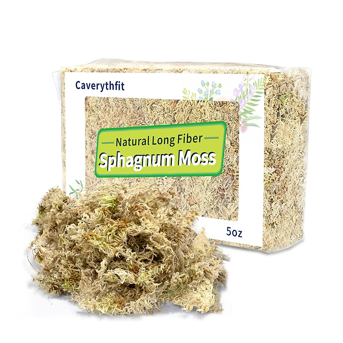 Caverythfit Long Fiber Sphagnum Moss, Naturally Air Dried, Great Orchid Medium, Perfect for Rooting Plants and Cuttings, 5oz(Appx.17QT)