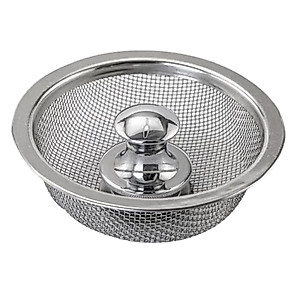 Smalibal Kitchen Sink Strainer, Fine Hole Stainless Steel Drain Filter, Sink Filter Rack, Sink Garbage Storage Rack Filter Food Residue Anti Rust Kitchen Drain for Bathroom, Home, Dormitory, Washroom