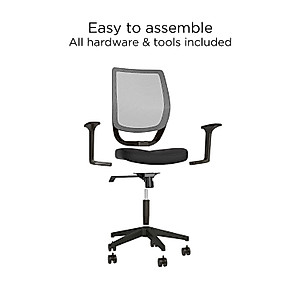 Union & Scale UN56947 Mesh Back Fabric Task Chair, Black