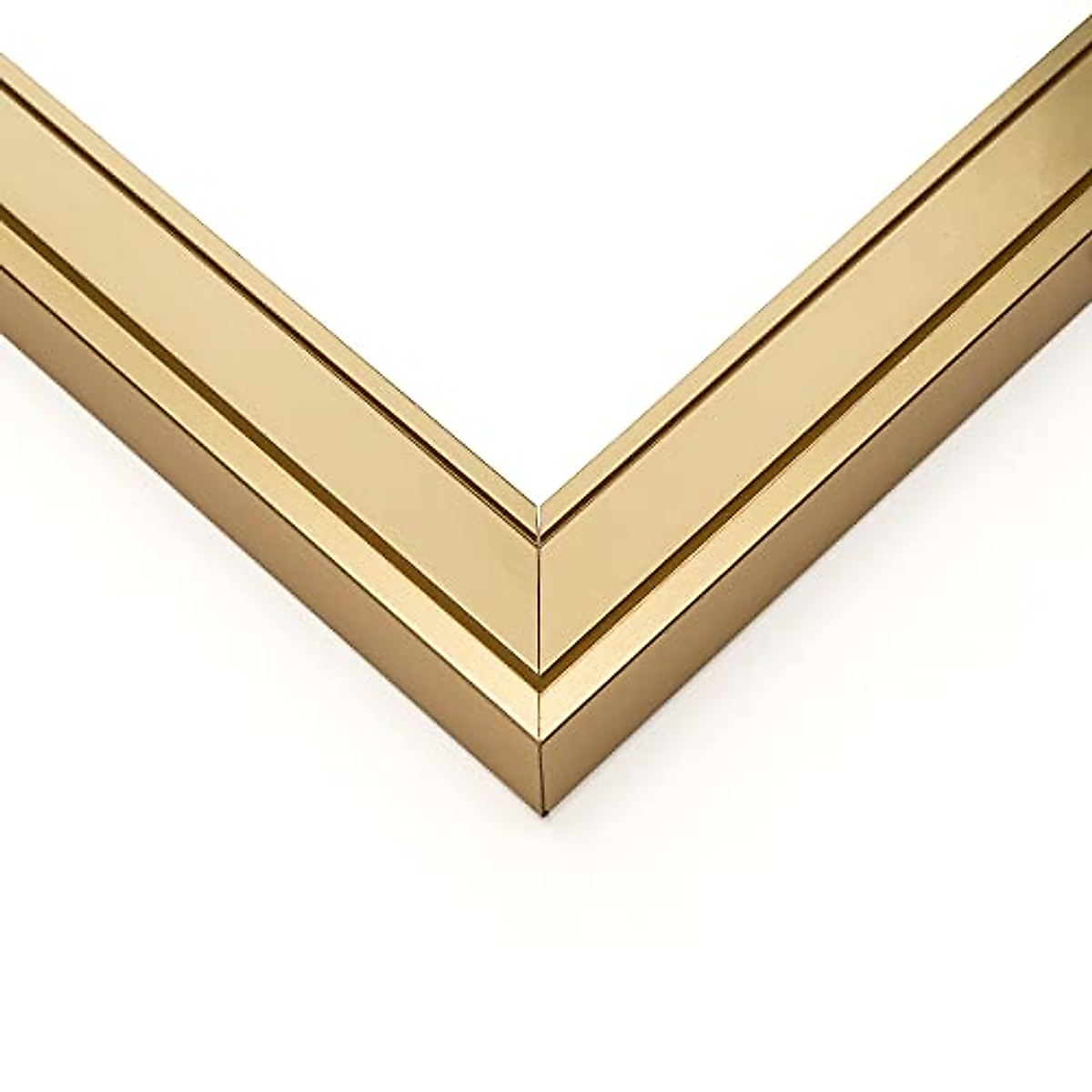 7x10 Frame Gold Real Wood Picture Frame Width 1.25 Inches | Interior Frame Depth 0.75 Inches | Fremont Gold Modern Photo Frame Complete with UV Acrylic, Foam Board Backing & Hanging Hardware