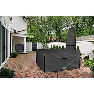 ULTCOVER 600D Tough Canvas Durable Square Patio Table and Chair Cover - Waterproof Outdoor General Purpose Furniture Covers 74 inch, Black