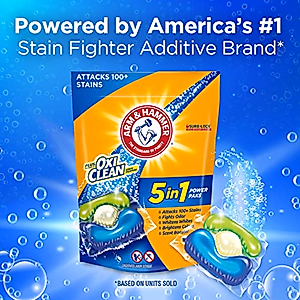 Arm & Hammer Plus OxiClean 5-in-1 Laundry Detergent Power Paks, 42 Count (Packaging may vary)
