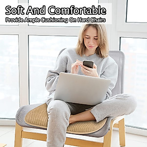 PAGGED Khaki Foam Seat Cushions Kitchen Chairs Pads for Dining Chairs Non Slip Office Seat Cushions Washable U Shaped Soft Thick Large Metal Wooden Chair Cushions,17" x 15"