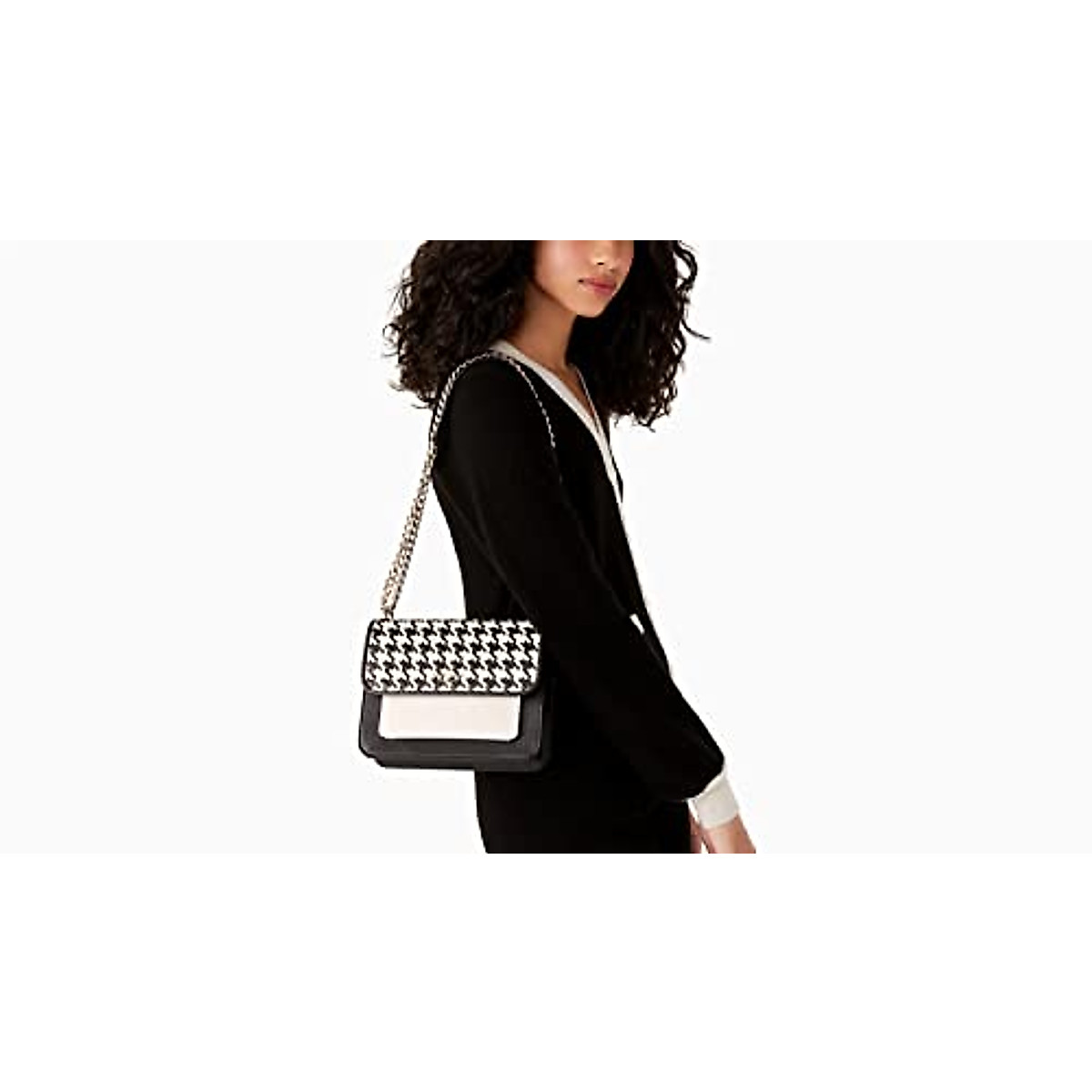 Kate Spade New York Remi Flap Chain Crossbody Small (Houndstooth)