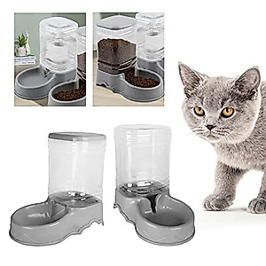 2X Automatic Dog Feeder Dispenser Set Gravity Feeding Food Waterer for Small Medium Pet