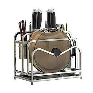 ZSQAI Kitchen Cutting Board Knife Stainless Steel Multilayer Rack Kitchen Storage Rack