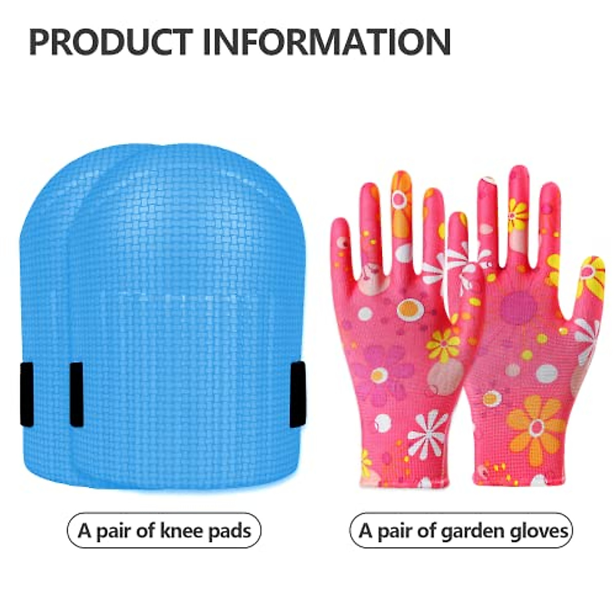 XINGJUHUI Gardening Knee Pads And Garden Gloves， Lightweight EVA Foam Kneeling Pads Suitable for Gardening, Housework, Flooring, And Basically Any Situation That Required To Be On Your Knees.
