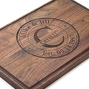 Personalized Cutting Board - Custom Cutting Boards Wedding Gifts for Couples, Anniversary, Housewarming Gift - Engraved Handmade USA Customizable Wooden Kitchen Decor Gift for New Homeowners