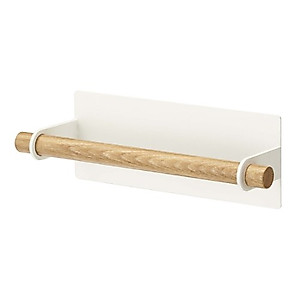 YAMAZAKI Home Magnetic Dish Hanger | Steel + Wood | Large | Towel Holder, White
