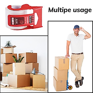 Keebor Packing Tape with Dispenser, 12 Rolls Packaging Tape for Shipping Mailing Wrapping, 1.5'' Core, No Splitting and Tearing, Office Settings