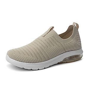 SIRUIYUAN Womens Walking Shoes Slip On Casual Mesh Comfortable Athletic Breathable Running Sneakers Lightweight Tennis Yoga Shoes Color Black Size 8