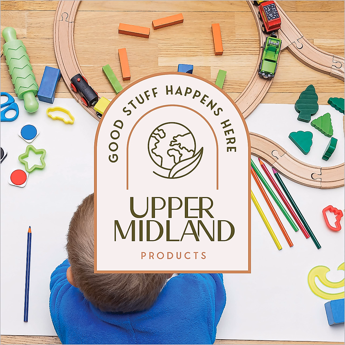 Upper Midland Products 24 Wooden Trains - DIY Unpainted Magnetic Wooden Train Cars - Unfinished Perfect for Paint Project, Crafts, and Trains Birthday Party Supplies - Thomas and BrioCompatible