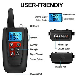 Paipaitek Dog Training Collar No Shock, 3300ft Range Vibrating Dog Collar, IPX7 Waterproof Dog Training Collar with Remote, No Prongs and No Shock, only Sound and Vibration Collar for Training Dogs