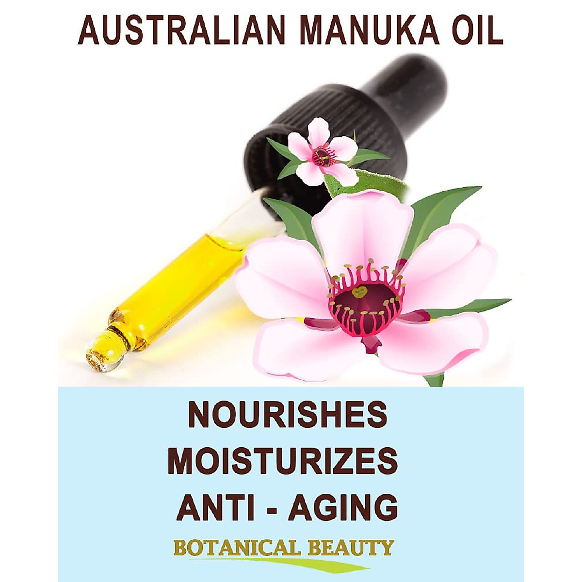 MANUKA OIL WILD GROWTH RAW 100% Natural VIRGIN UNREFINED Cold Pressed Carrier Oil. for Skin, Face, Hair, Lip and Nail Care 0.5 Fl.oz.- 15 ml by Botanical Beauty