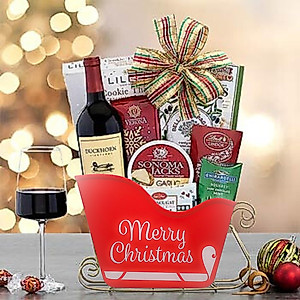 BFL Red Plastic Santa's Sleigh Shaped Bins, 4.375x6.75x9.125 Inches Perfect Christmas-Themed Container Bin Perfect for Holiday Treats Great as Christmas Tree Display Office File Holder Pack of 6