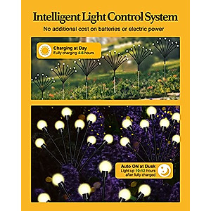 6Pack Firefly Garden Lights Solar Outdoor,8LED Solar Garden Lights, Sway by Wind, Waterproof Solar Outdoor Lights Decorative with Remote 8 Lighting Mode for Landscape Pathway Yard decorations outdoor