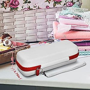 Handheld Sewing Machine Case Compatible with LooQoo/ for SINGER 01663/ for TCHRULES Quick Stitching Sewing Tool, Portable Mending Machine Box for Bobbins, Needles, Pins, Thread (Only Bag) - White
