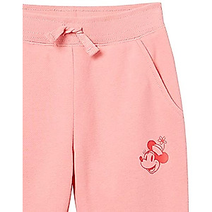 Amazon Essentials Disney | Marvel | Star Wars | Princess Girls' Fleece Jogger Sweatpants, Pack of 2, Minnie Icons, Medium