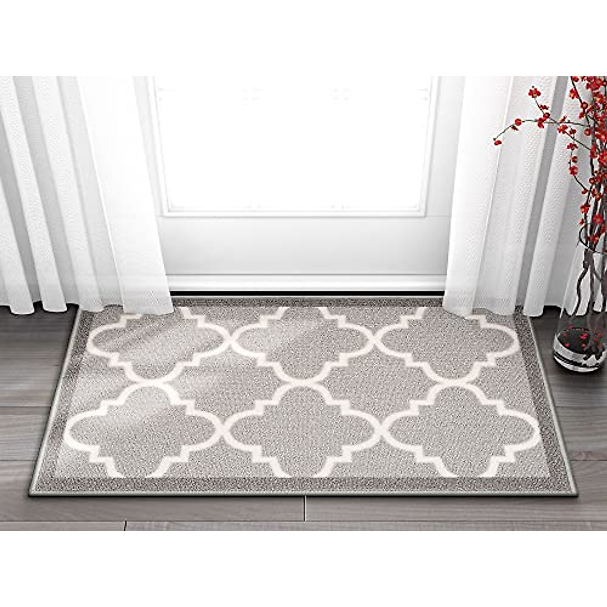 Well Woven Kings Court Brooklyn Trellis Modern Grey Geometric Lattice 2' x 3' Mat Accent Indoor/Outdoor Rug