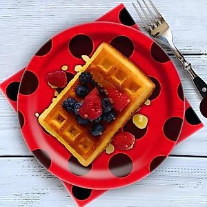 Menipros Ladybug Birthday Party Supplies,Ladybug Party Tableware Sets Includes 20 Ladybug Plates and 20 Ladybug Napkins