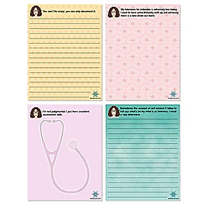 KAPTAN Funny Notepads - Nurse/Doctor Medical Themed, Sarcastic Memo Pads for Writing Notes, Lists, Appointments, and Schedules, Cute Office Stationery