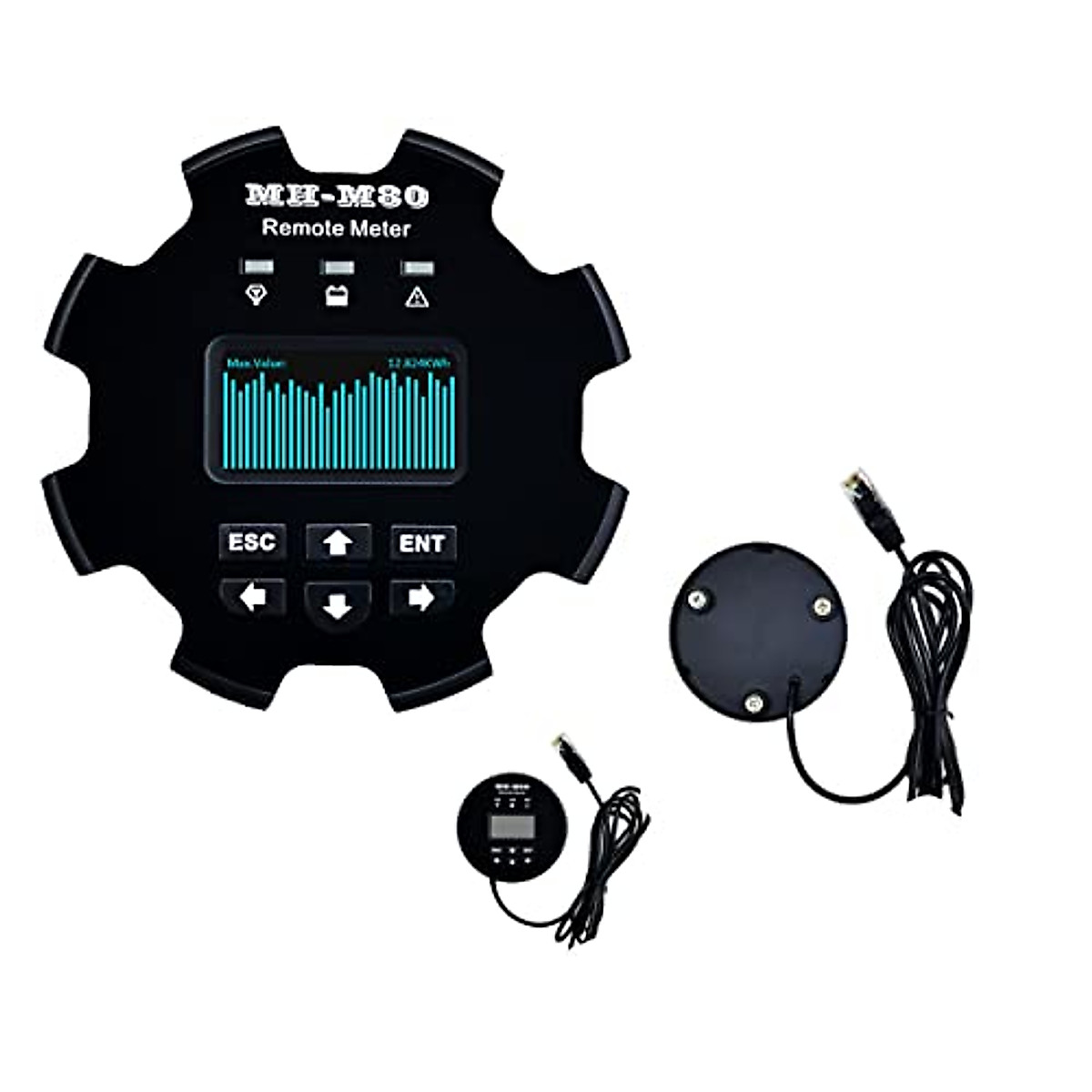 MPPT Solar Charge Controller Remote Meter MT80 LCD Screen Monitor with Extension Cable 26Ft