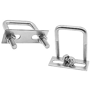 BokWin 2PCS M8x40x65mm Stainless Steel Square U-Bolt Tie Down U Bolt with Frame Plate and Nuts for Sailboat Trailer Automobiles Trailer Industrial Parts