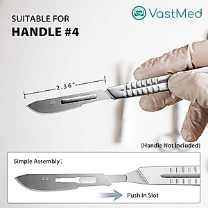 200PCs Dental Grade #22 Stainless Steel Sterile Surgical Blades by VASTMED | Individually Wrapped High Stainless Steel Dermablade Surgical Blade