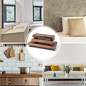 Wood Riser for Display Walnut Wood Pedestal Stand, Farmhouse Decor Soap Tray, Displays Your Plant Bottles Candles for Your Home Kitchen (Large, 12 x 7.1 x1.57Inch)