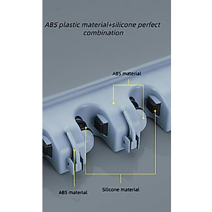 Generic Hook mop clip multifunctional wall mounted accessory storage rack, broom storage rack (A five hanging matte black)