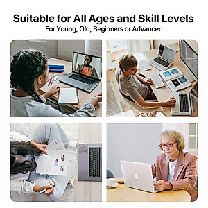 Mac OS Shortcuts Sticker 2024, Afterplug Keyboard Command Vinyl Sticker, Only for Space Gray, Silver & Starlight MacBook Pro Air, No Residue (Clear with Black Letters, 1-Pack)