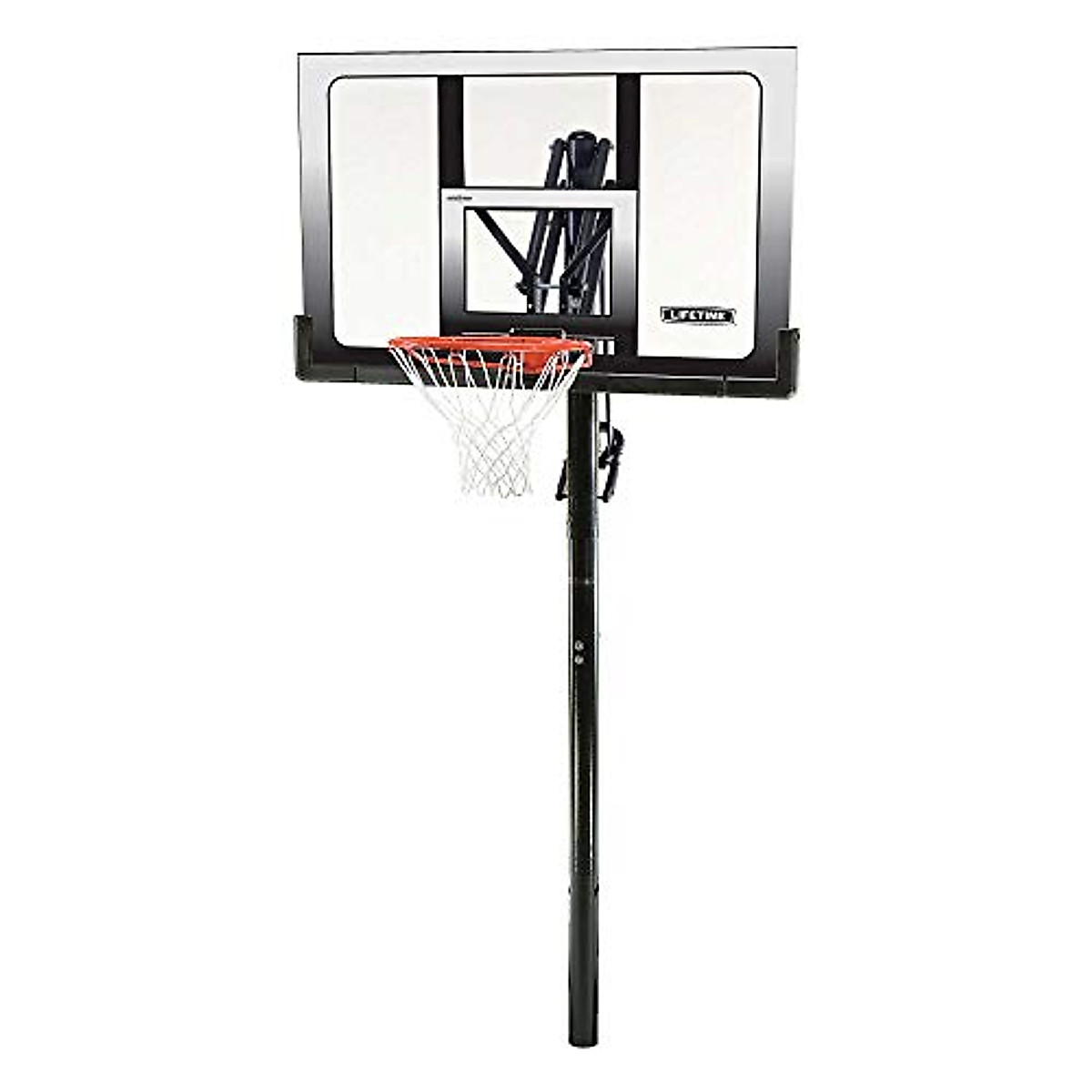 Lifetime 71281 In Ground Power Lift Basketball System, 52 Inch Shatterproof Backboard & Spalding Street Outdoor Basketball 29.5"