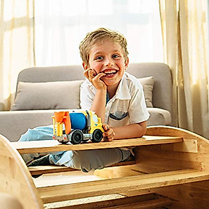 Blippi Cement Truck - Mini Vehicle with Freewheeling Features Including 2” Character Toy Figure Construction Worker - Imaginative Play for Toddlers and Young Kids