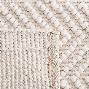 SAFAVIEH Natura Collection Accent Rug - 4' x 6', Ivory, Handmade Moroccan Boho Tribal Wool, Ideal for High Traffic Areas in Entryway, Living Room, Bedroom (NAT335A)