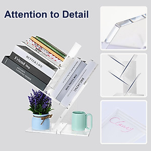 YiXinHo Book Shelf, 3 Tier Acrylic Small Bookshelf, Tiny Home Book/Cd/Movie Storage Cabinet, Bedroom/Room Corner/Office/Living Room/Desk Shelf Furniture