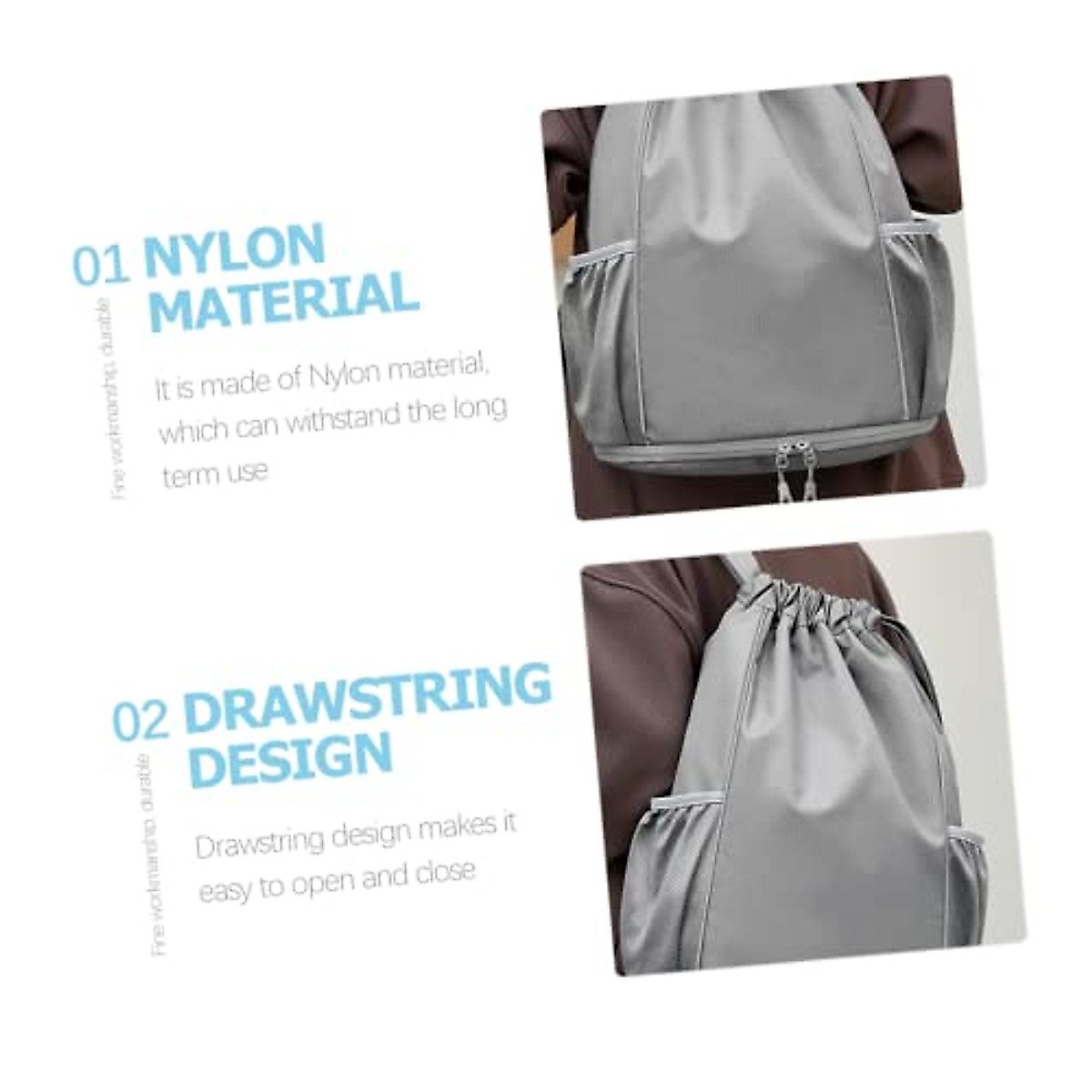 VALICLUD 4pcs travel bag basketball bag Drawstring Bag with Shoes Compartment Sports Backpack gym bag for men shoes organizer Drawstring Sports Bag Men's bag adjustable man nylon