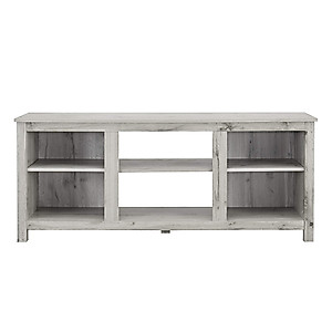 CHADIOR Wooden Stand and Electric Fireplace, Fit up to 65" Flat Screen TV with Cabinet and Adjustable Shelves Entertainment Center for Living Room, Light Grey