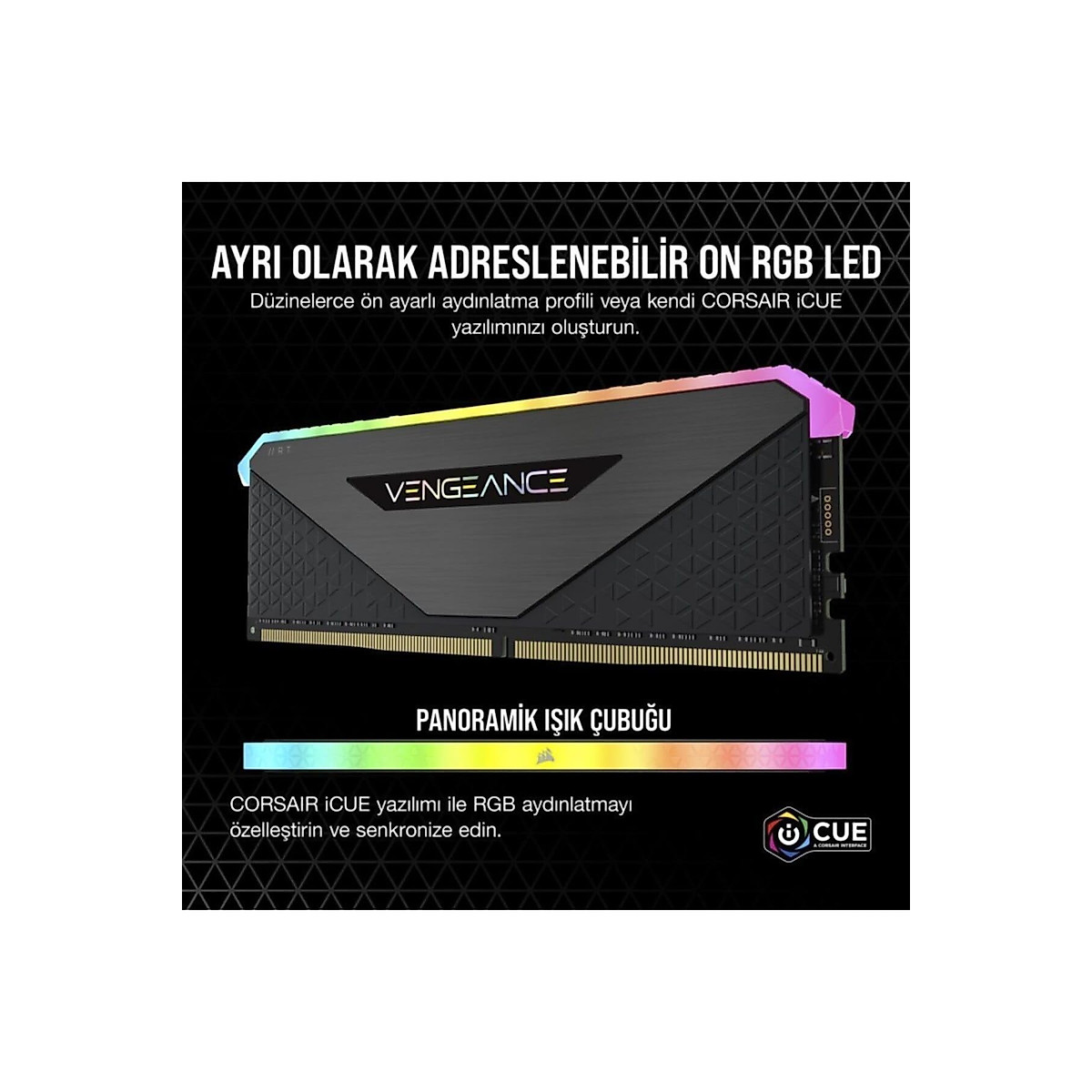 CORSAIR VENGEANCE RGB RT 16GB (2x8GB) DDR4 3200 (PC4-25600) C16 1.35V Desktop Memory