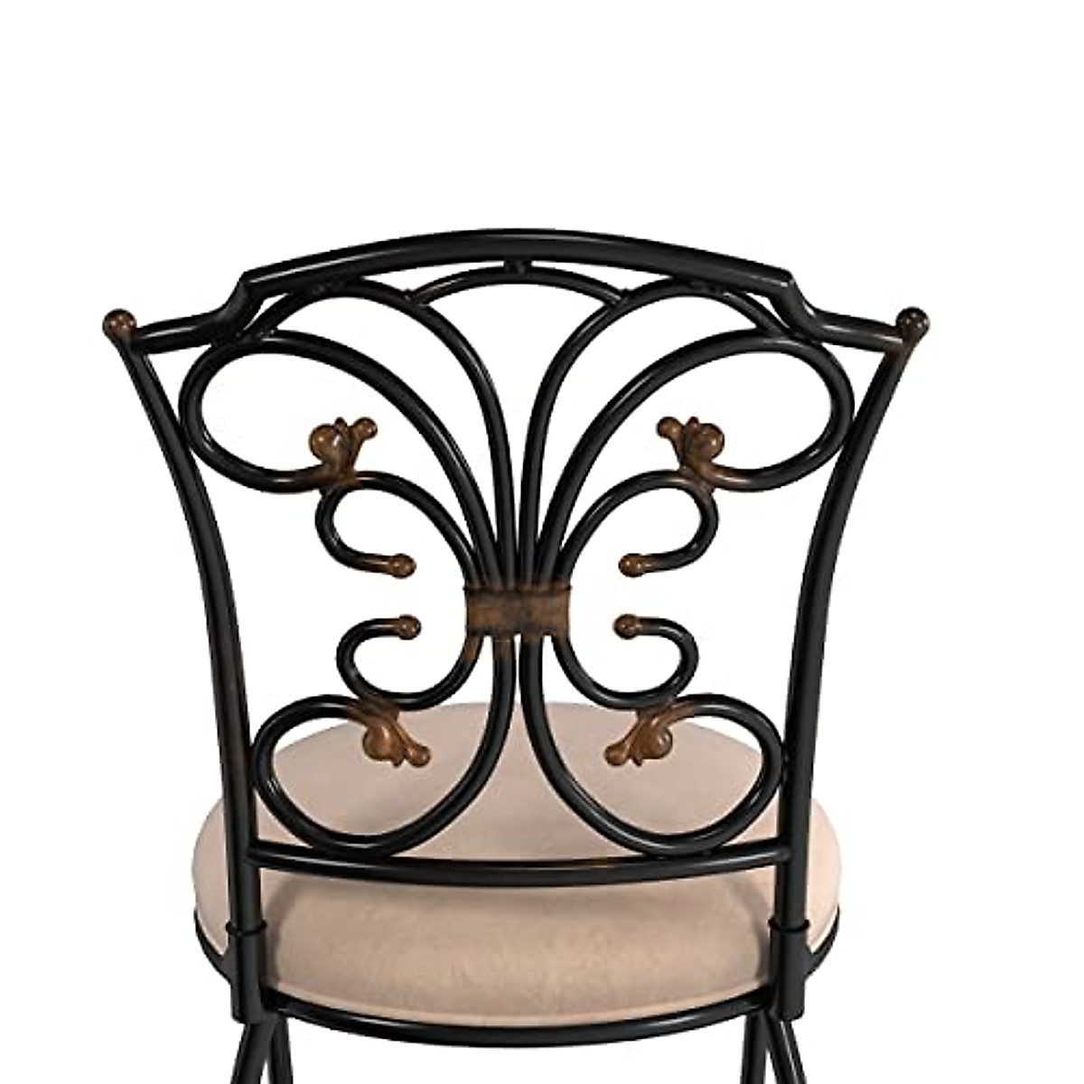 Hillsdale Furniture Sparta Vanity Stool, black with gold highlighted accents