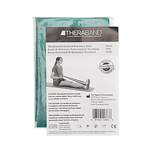 THERABAND Professional Latex Resistance Bands, Individual 6 Ft Elastic Band for Upper & Lower Body Exercise, Physical Therapy, Pilates, At-Home Workouts, 6 Foot, Green, Heavy, Intermediate Level 1