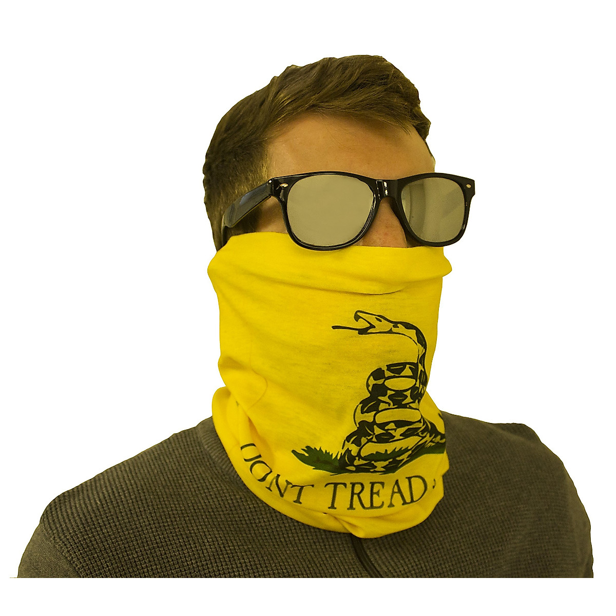 International Tie Gadsden 'Don't Tread on Me' Bandana – Face Mask, Soft & Breathable Material Multi-Functional Neck Gaiter, Balaclava, Sunmask or Headband (Don't Tread on Me)