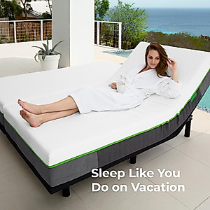 Cariloha Medium-Firm Classic Mattress | Queen | White | 10" Memory Foam | Viscose Material | Removable/Washable Cover, Side-Wedge Support, & Dual-Density Base