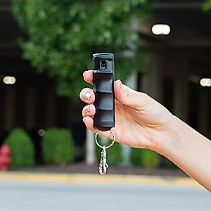 SABRE Pepper Gel with Fast Flip Top, Maximum Strength OC Spray, Snap Clip for Easy Carry and Fast Access, Finger Grip for More Accurate and Faster Aim, UV Marking Dye, 0.54 fl oz, Easy to Use Safety