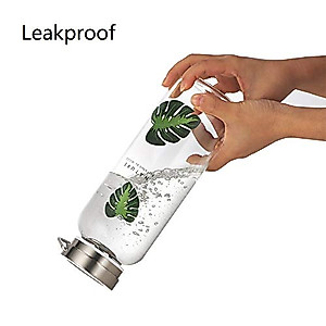 Gulujoy 32 oz Glass Water Bottle Wide Mouth with Neoprene Sleeve, Bpa Free