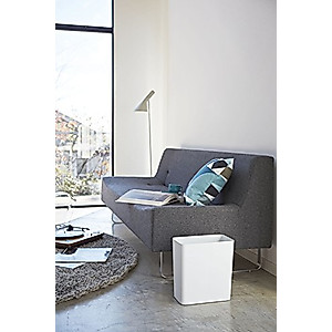 Yamazaki GB-Y WH Tower Square Trash Can, Rectangular, White