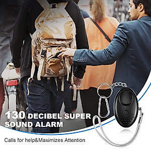 Konohan 16 Pack Security Sound Personal Alarm, 130dB Personal Alarm Keychain with LED Light and Buckle, Personal Alarm Emergency Alarm Defense Personal Alarm Keychain for Women Kids Elderly