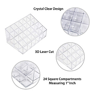 Super Z Outlet Transparent Cosmetic Makeup Organizer for Lipstick, Brushes, Bottles, and More. Clear Case Display Rack Holder