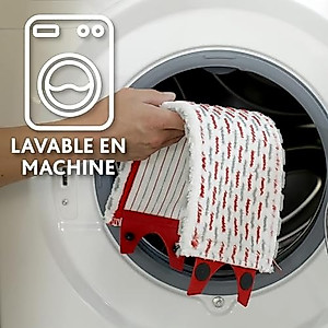 Vileda UltraMax Flat Mop Refill, 1 Count (Pack of 1), White/Red