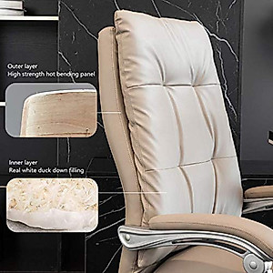 Office Chair,Ergonomic Leather Computer Home Comfortable Task Reclining Back Study Desk Chair