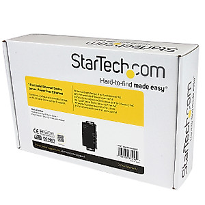 StarTech.com 1 Port RS232 Serial Ethernet Device Server - PoE Power Over Ethernet - Serial Over IP Device Server Adapter - PoE-Powered (NETRS2321POE)